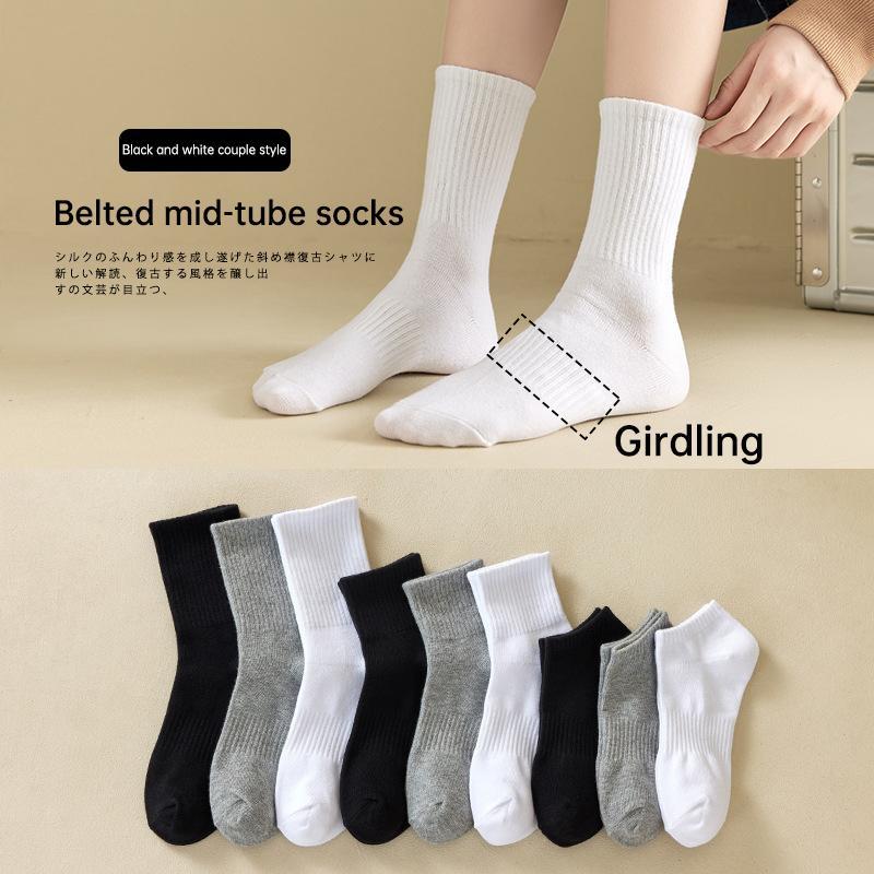【Fulisa】Autumn Winter Mid-tube Socks Women Japanese Style Solid ...
