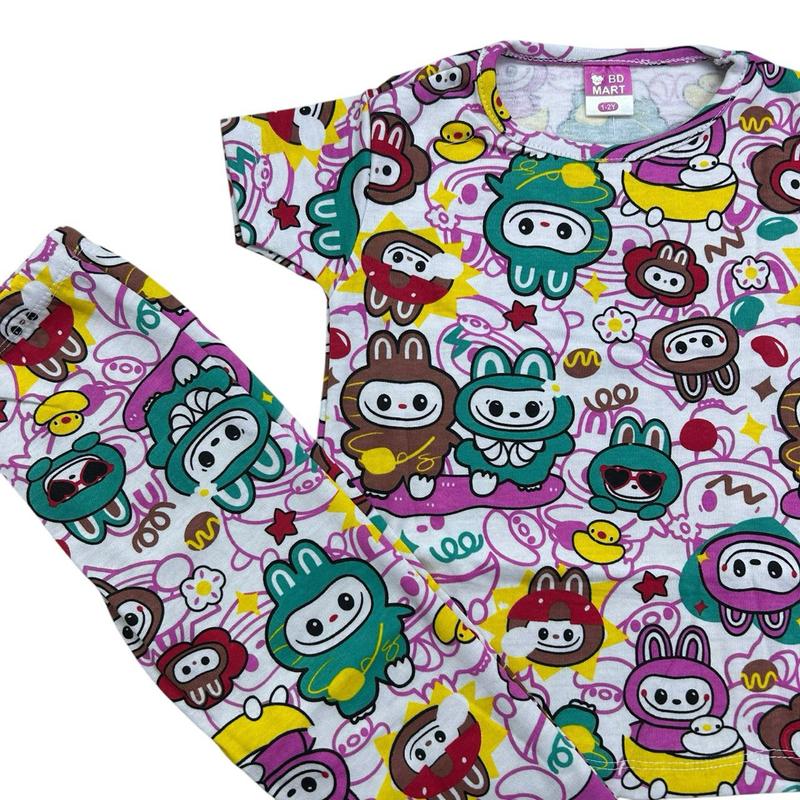 PYJAMAS PRINTED LABUBU FOR KIDS GIRL GOOD KUALITY FABRIC COTTON ...