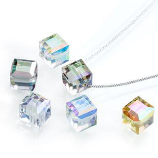 Manik Kiub Kristal, Warna AB Berkilat Persegi, 4-8MM, Diperbuat ...