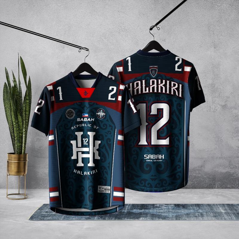 HALAKIRI SABAH JERSEY (NFL INSERT BERSULAM) (LYCRA 280GSM) (NEGERI ...
