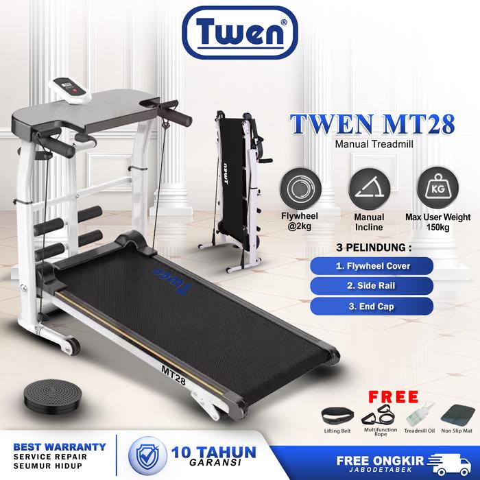 Jual Twen MT21 MT28 MT31 MT38 Treadmill Manual Alat Fitness Multifungsi ...