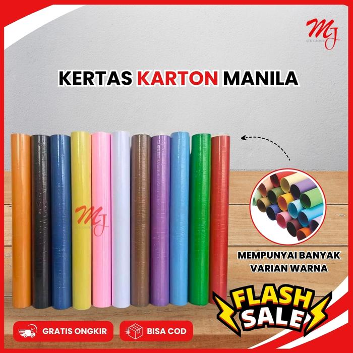 Jual Kertas Karton Manila Tebal 1 Warna Putih Merah Birurna - 10 Lembar ...