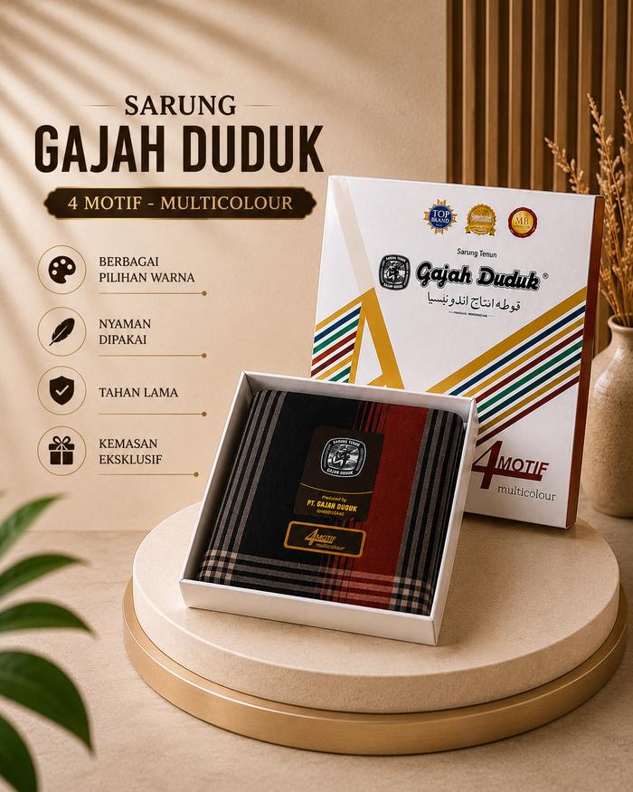 Jual Sarung Gajah Duduk 4 Motif Multicolour Tenun Nyaman Dipakai ...