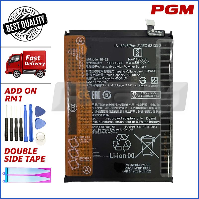 BATTERY REPLACEMENT FOR RED 9T / POCO M3 BN62 (5900mAh) BY PREMIUM ...