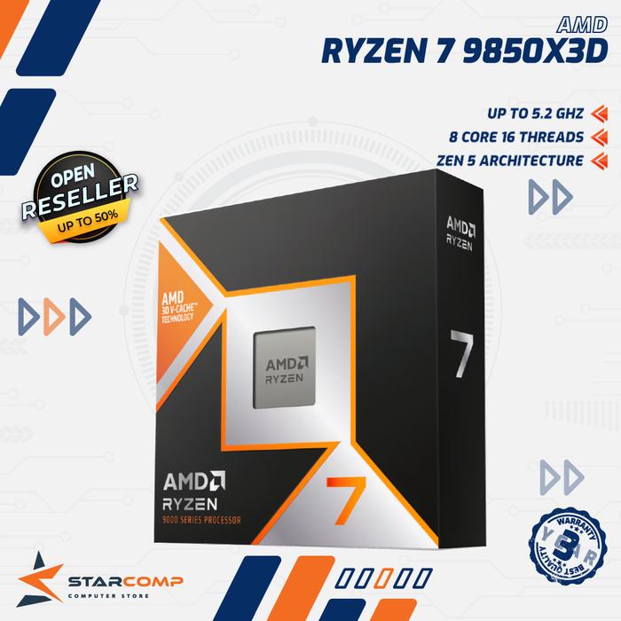 Jual AMD Ryzen 7 9850X3D Desktop Processor | Ryzen 7 9000 Series 8 Core ...