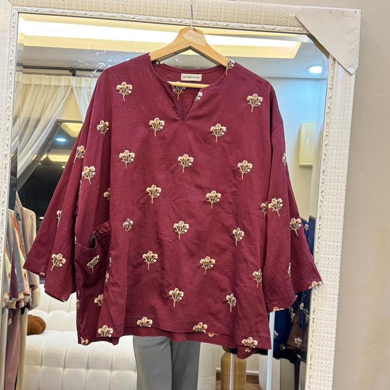 BLOUSE SULAM COTTON LUX BY DEIMPIANA - TikTok Shop Malaysia