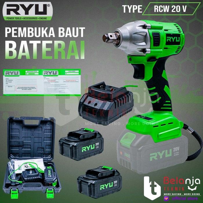 Jual RYU Cordless Impact Wrench RCW 20 20V Pembuka Baut Baterai RCW20V ...