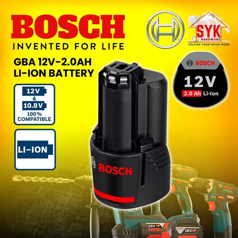 SYK Bosch GBA 12V 2.0AH 12V Li-ion Battery Lithium-ion Rechargeable ...