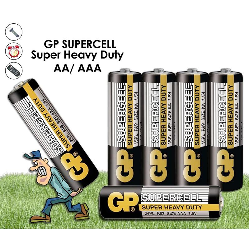 Battery GP Supercell Super Heavy Duty AA/AAA (4 pcs) - TikTok Shop Malaysia