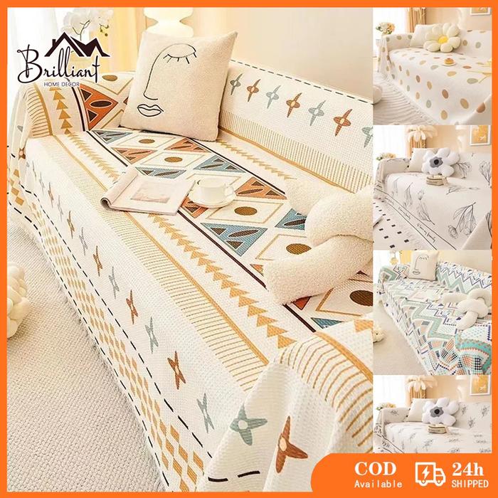 Promo BRilliant Home Selimut sofa Nordic Blanket size Cover Sarung Sofa ...