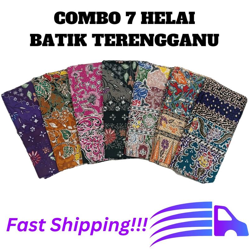 COMBO 7 HELAI KAIN BATIK TERENGGANU ASLI COTTON - TikTok Shop Malaysia