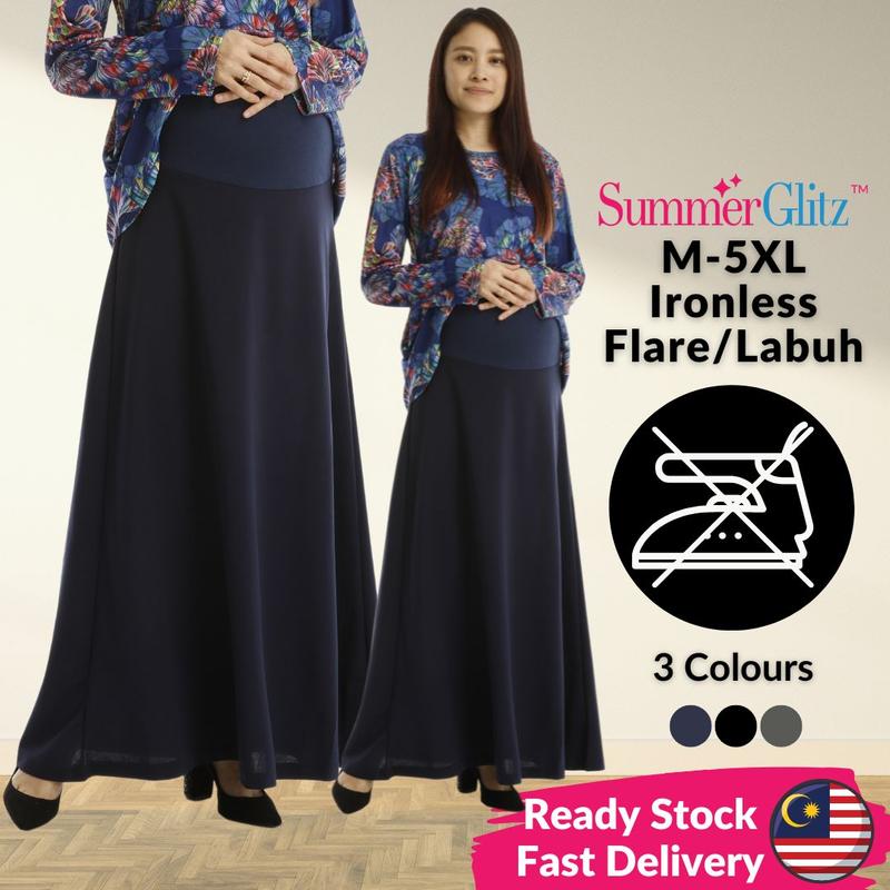 SummerGlitz Full Panel Maternity Flare Skirt V4 / Kain Mengandung ...
