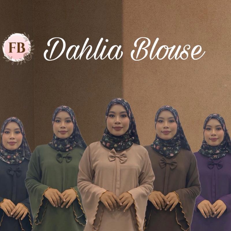 Dahlia Blouse Sulam Reben CEY Crepe Plain - TikTok Shop Malaysia