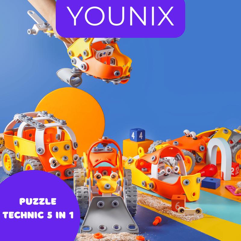 YOUNIX Puzzle Technic Toy Transforming 5-in-1 | Mainan Puzzle Teknis ...