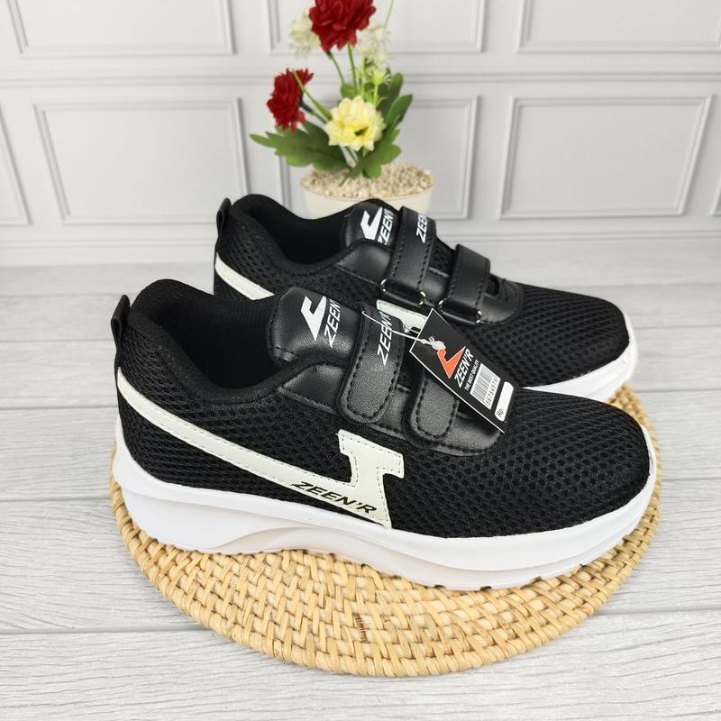 CARVIL Sepatu Sekolah Anak Model UKR 31-38 Hitam Putih dengan Velcro ...