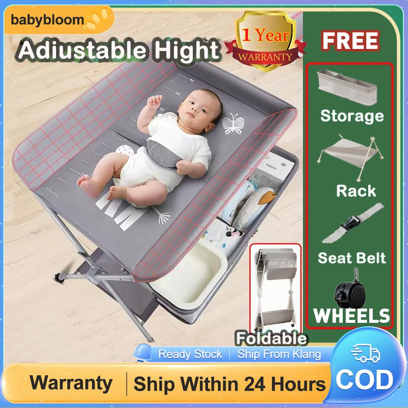 Newborn Foldable Diapers table with wheel adjustable Baby DiapersBaby ...