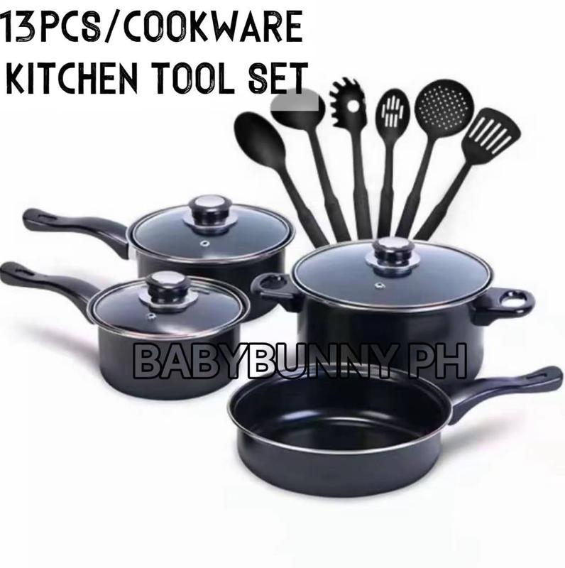 13 Pcs Kitchenware Cookware Set Non-Stick Soup Pot And Fry Pan - TikTok ...
