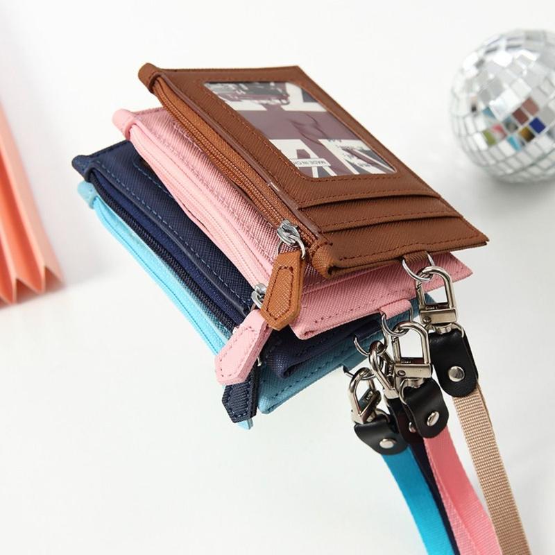 Wallets Pemegang kad kulit PU, pemegang lencana, beg zip baharu ...
