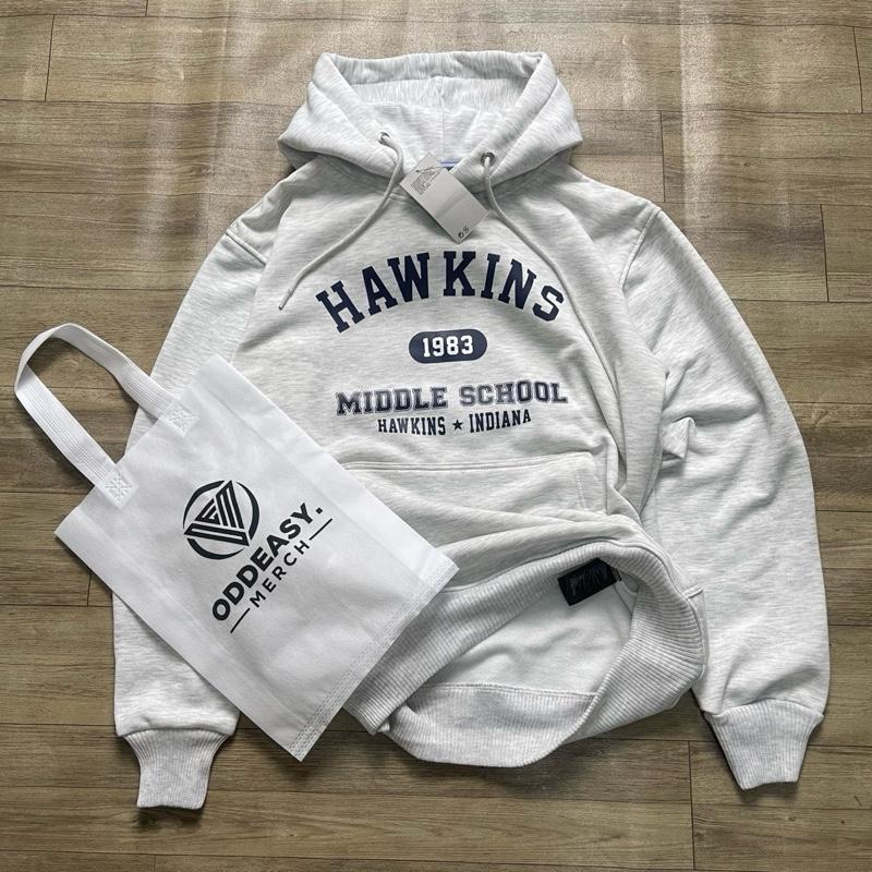 Hoodie Jaket HAWKINS Indiana free bag Lembut Nyaman Sweater Tebal ...