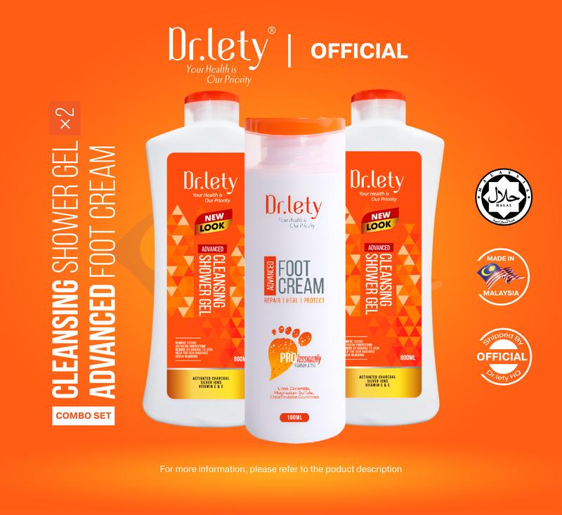Dr.lety Combo Set Advanced Foot Cream (180ml) x 1 bottle + Cleansing ...