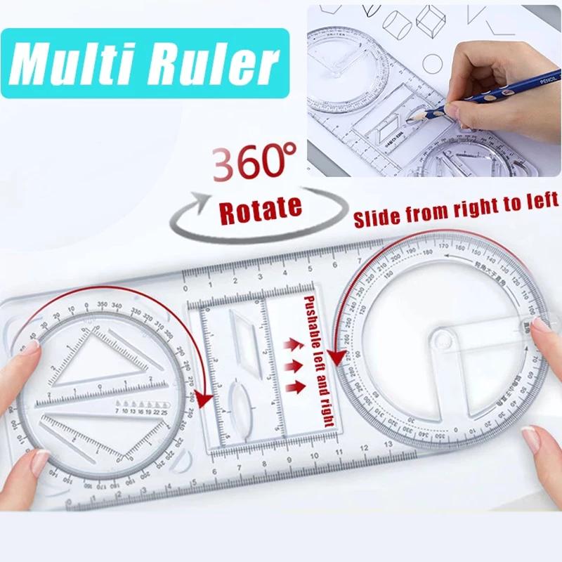 Rotary Geometric Drawing Ruler Penggaris Multifungsi Geometr - Shop ...