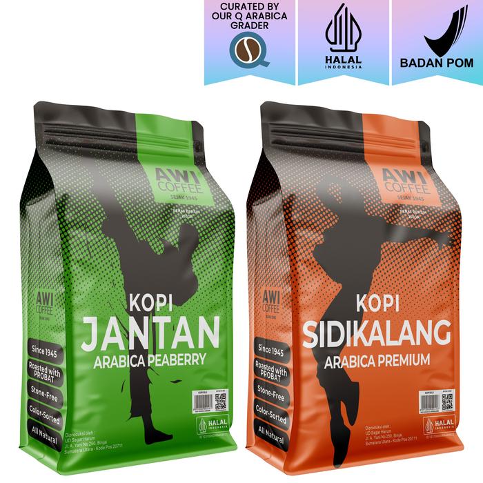 Jual AWI COFFEE Kopi Jantan 250 gr 2 Pcs + Sidikalang Arabica Premium ...