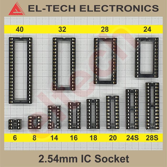 Jual IC Socket 2.54mm 6P 8P 14P 16P 18P 20P 24P 28P 32P 40P Skinny ...