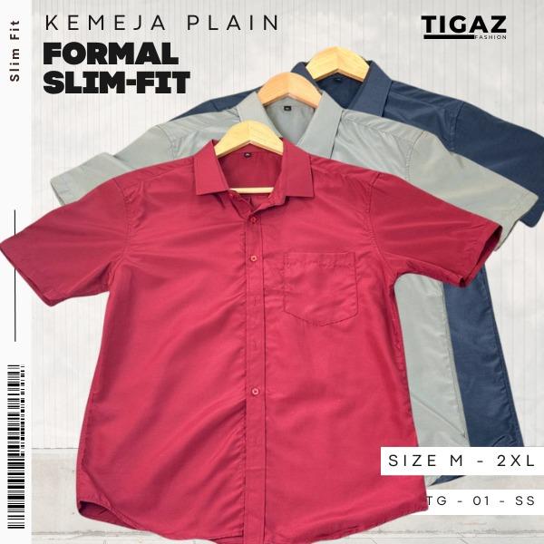 TIGAZ Kemeja Lelaki SLIM-FIT PLAIN COTTON Kemas Kapan Lembut - TikTok ...