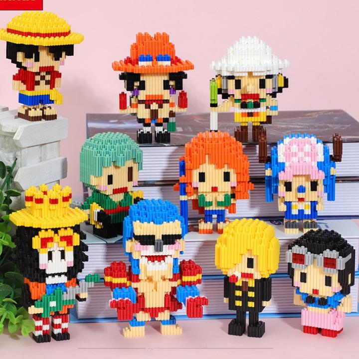 ONEPIECE Character Mini Building Block Luffy Zoro Sasuke Cartoon ...