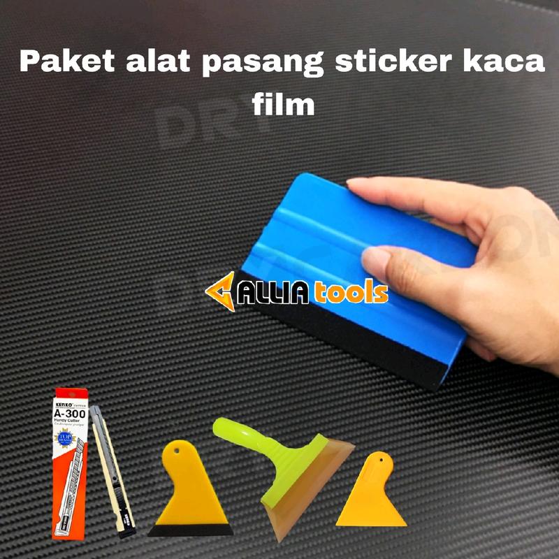 PAKET ALAT PEMASANGAN STICKER KACA FILM ALAT BANTU PASANG STICKER ...
