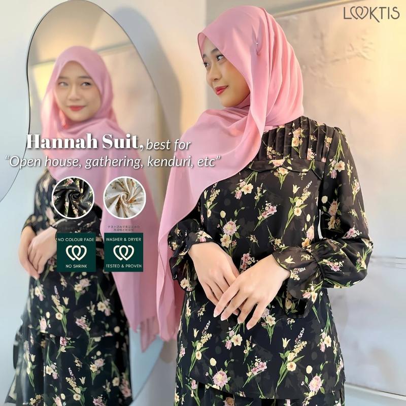 LOOKTIS Hannah Daily Suit-Premium Floral Chiffon Full Lining-Plus ...