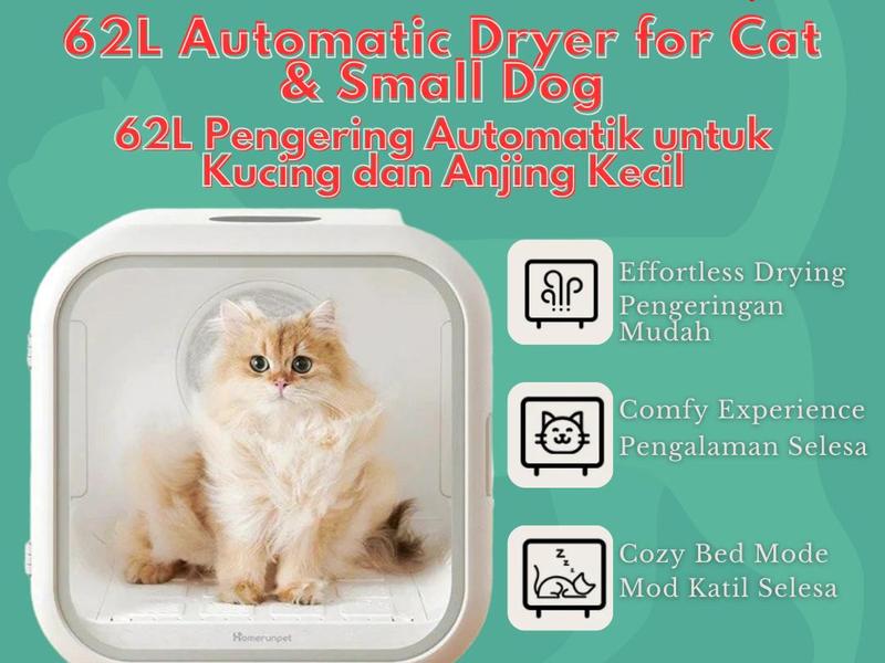 HOMERUN 62L Pet Drying Box Automatic Hair Dryer for Cat Hair - TikTok ...
