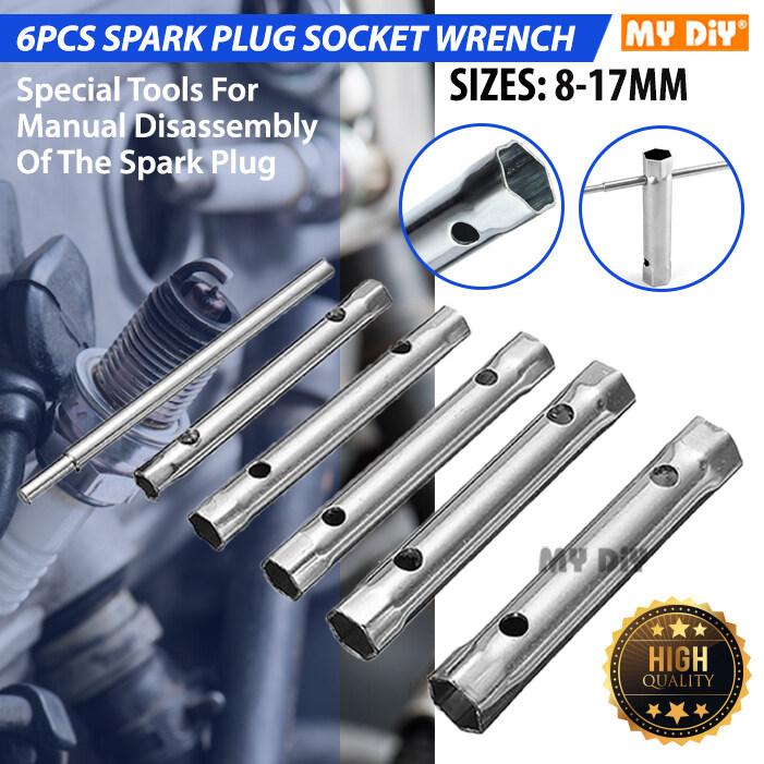 6PCS SPARK PLUG SPANNER SOCKET WRENCH OPENER 8-17MM SPARK PLUG - TikTok ...