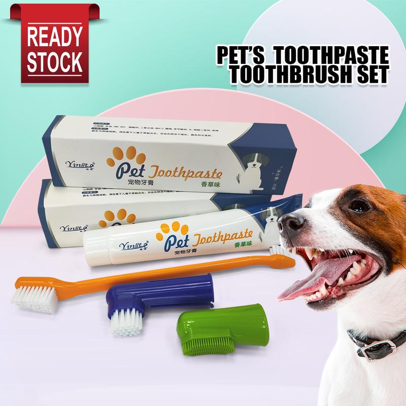 Berus gigi Anjing Kucing jari Pet Toothpaste Set Cat Dog Toothbrush ...