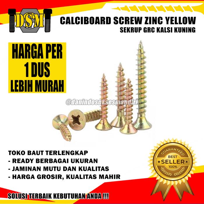 Jual (1 DUS) Sekrup Kuning GRC Kalsi / Calciboard Screw / Sekrup ...