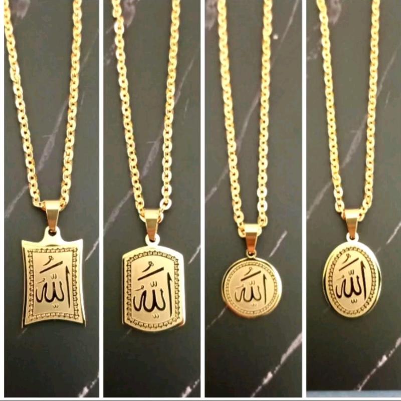 Kalung Titanium Nuri Gold Plus Liontin Titanium Lafas ALLAH Anti - Shop ...