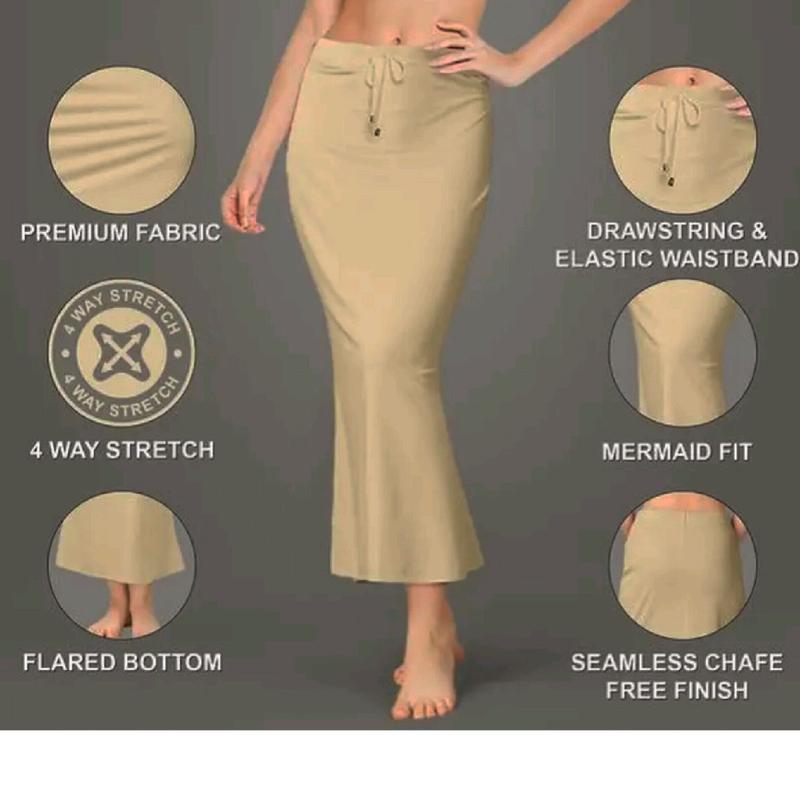 SAREE SHAPEWEAR MICROFIBER SPANDEX LYCRA PETTICOAT - TikTok Shop Malaysia