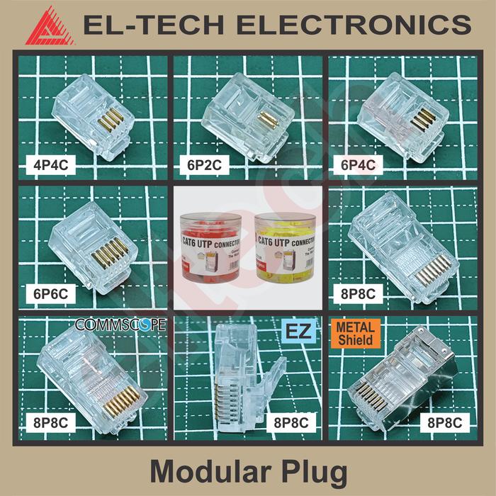 Jual RJ45 RJ11 Modular Plug 8P8C 6P6C 6P4C 6P2C 4P4C UTP LAN TCP IP ...