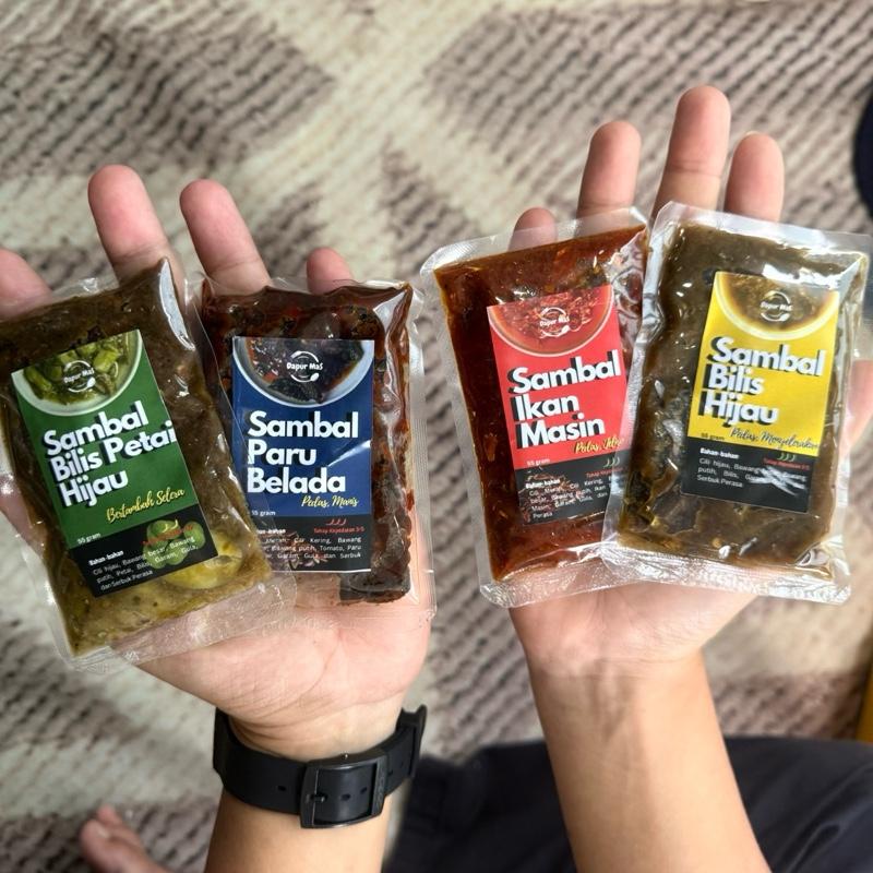 Set Combo 4 Jenis Sambal Travel Pack 55g - Sambal Bilis Peta - TikTok ...