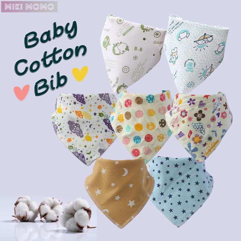 Ready Stock Baby Kids Triangle Bibs Pure Cotton 2 Layer Saliva Towel ...