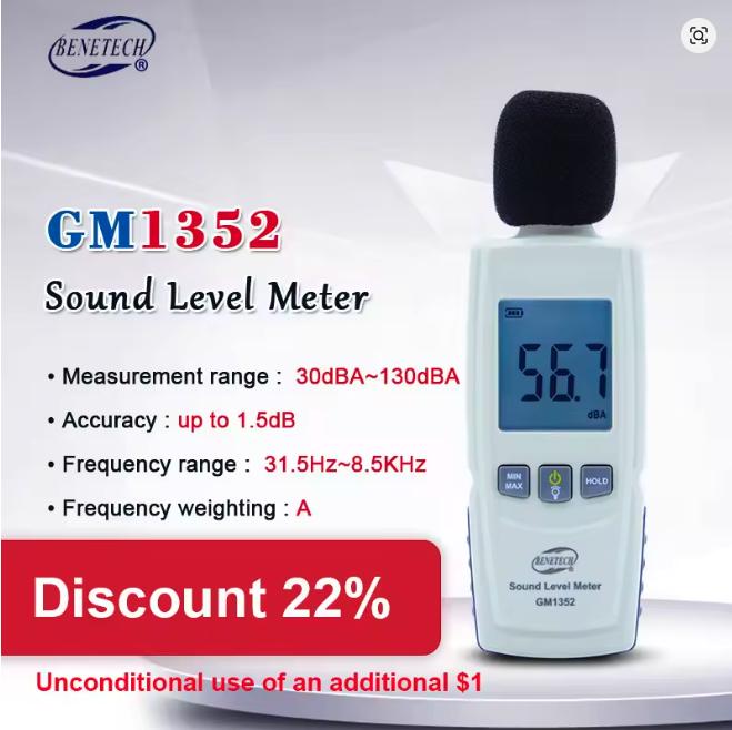Jual Ready Benetech GM1352 Digital Sound Level Meter Noise Tester Alat ...