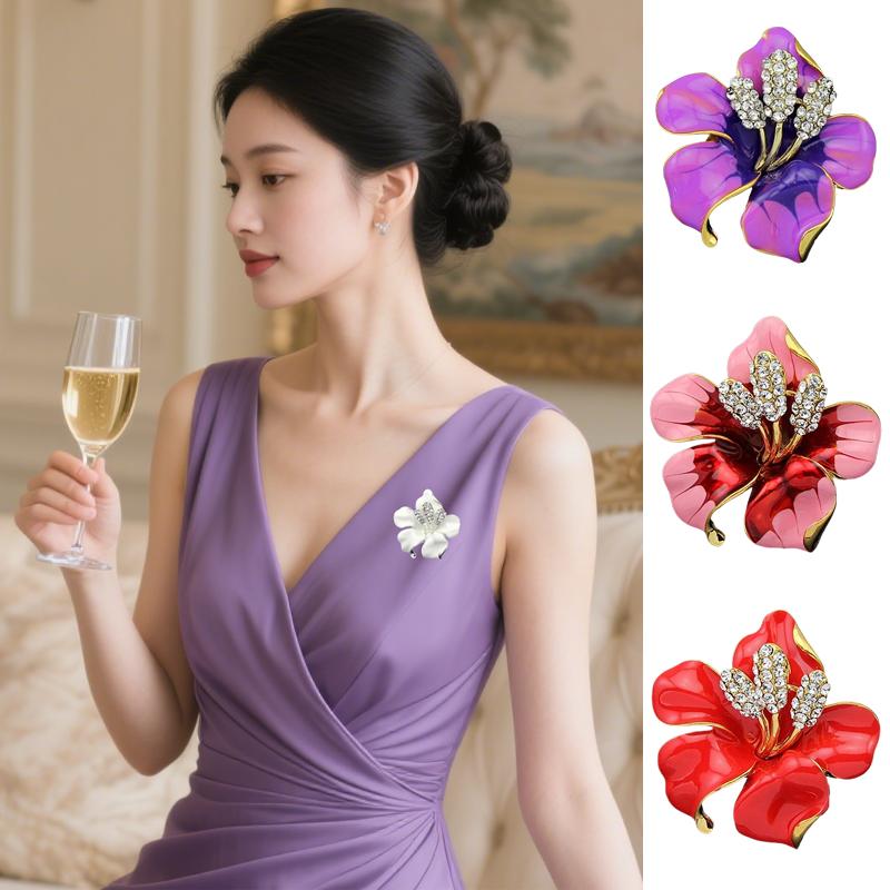 Kerongsang Selendang Bunga Lily, Barang Kemas Perkahwinan Pengantin ...