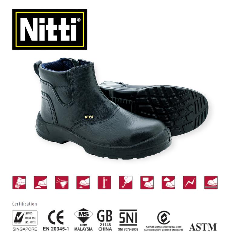Nitti Safety Boots, Mid Cut, Zipper, 22681 - TikTok Shop Singapore
