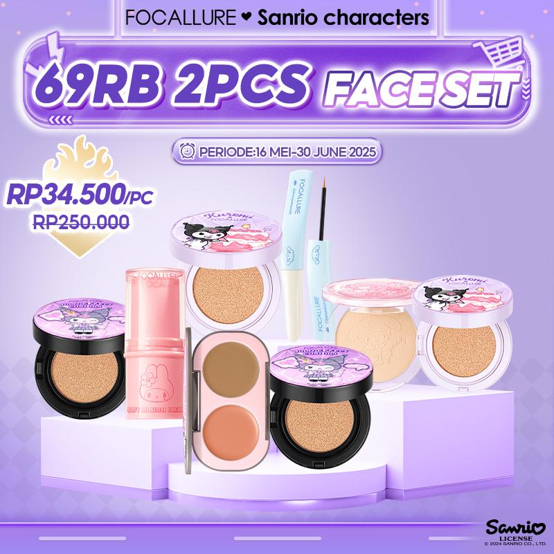 [Cuci gudang] FOCALLURE X Sanrio 2PCS Face Set & 3PCS Makeup - Shop ...