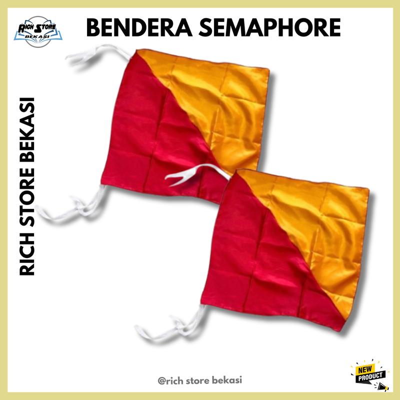 BENDERA SEMAPHORE PRAMUKA WARNA OREN DAN MERAH - Shop | Tokopedia
