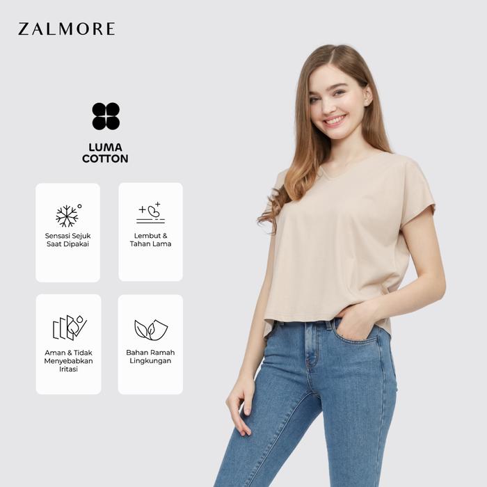 Promo Zalmore Women Vneck Loose T-Shirt | LUMA Cotton Premium - Kaos ...