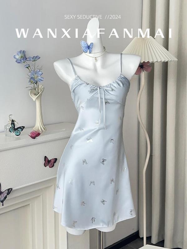 Baju Tidur Selipar Rama-rama, Gaya Manis, Piyama Panas, Diperbuat ...
