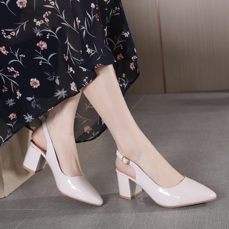 [YY] summer Fashion 2 Inch Pointed Toe glossy Leather High Heels ...