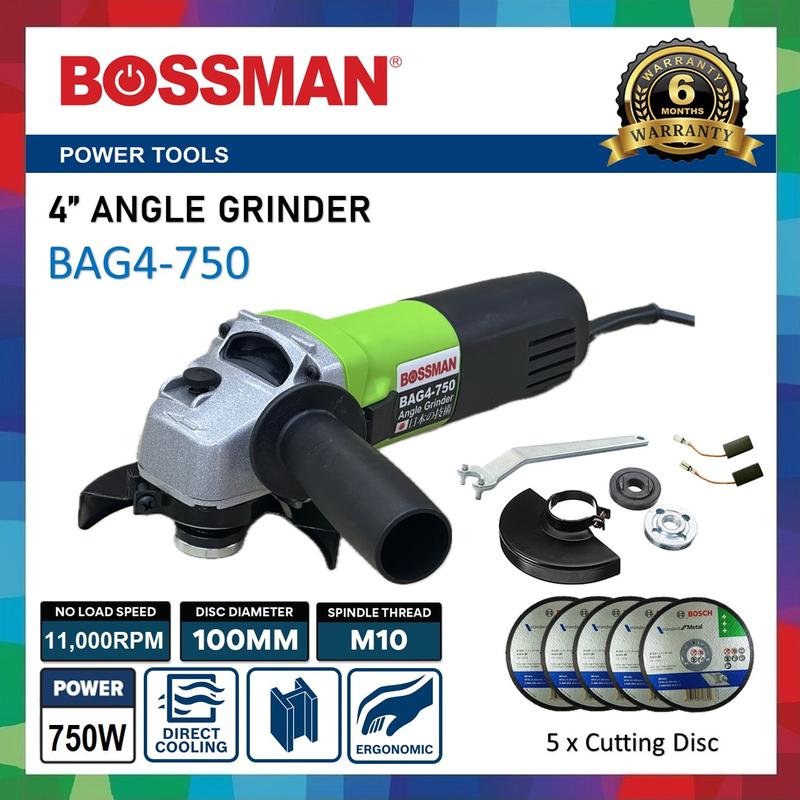 BOSSMAN 750W 4" Angle Grinder BAG4-750 BAG 4750 Mesin Grende - TikTok ...