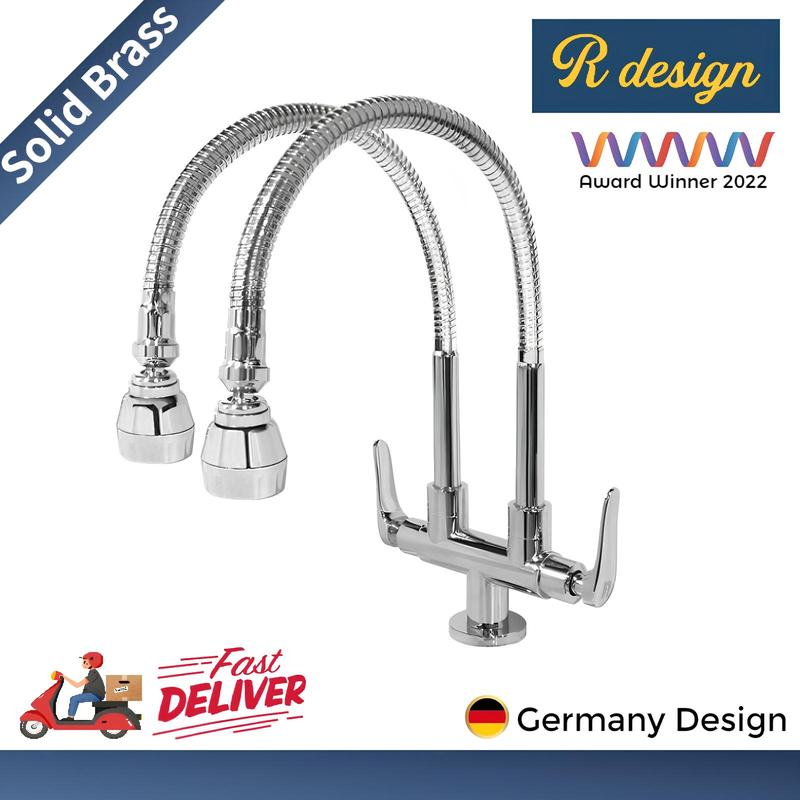 R DESIGN PAIP SINGKI DOUBLE FLEXIBLE HOSE BASIN SINK TAP BRASS - TikTok ...